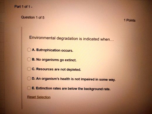 SOLVED: Pant of 1 - Question of 5 Polnts Environmental degradation is ... SOLVED: Pant of 1 - Question of 5 Polnts Environmental degradation is ...