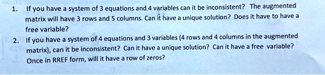 SOLVED: If you have system of 3 equations and variables can it be ...