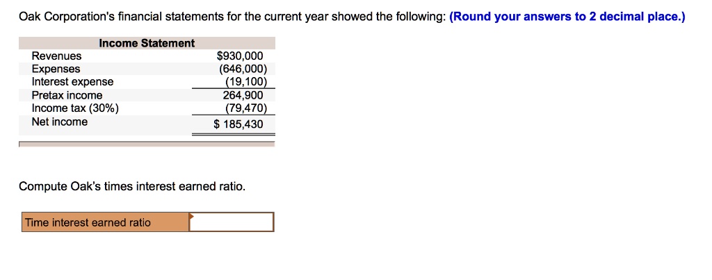 Oak Corporation's financial statements for the current year showed the ...