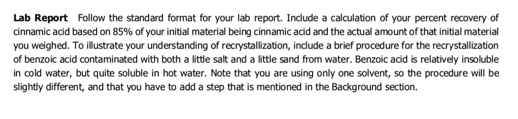 Solved Lab Report Follow The Standard Format For Your Lab Report Include A Calculation Of Your