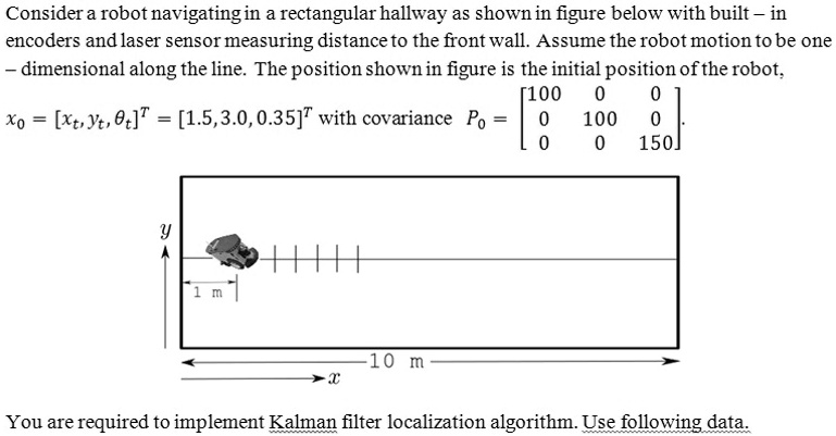 SOLVED: Consider a robot navigating in a rectangular hallway as shown ...