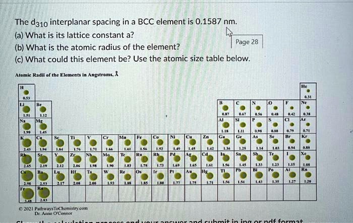 [GET ANSWER] texts the d310 interplanar spacing in a bcc element is ...