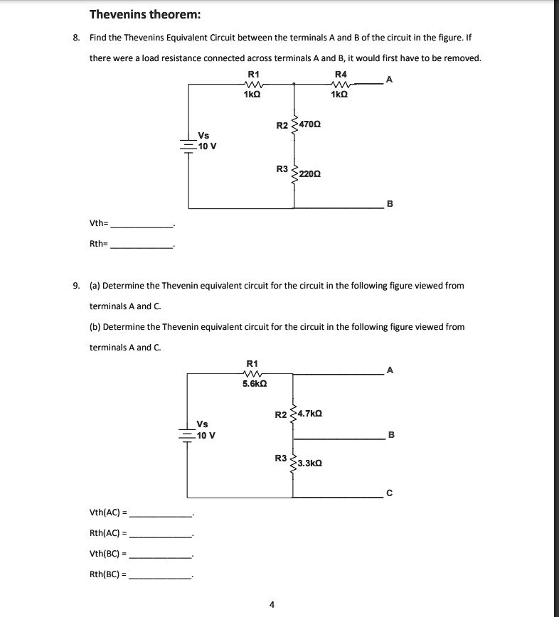 SOLVED: Thevenin's theorem: Find the Thevenin Equivalent Circuit ...