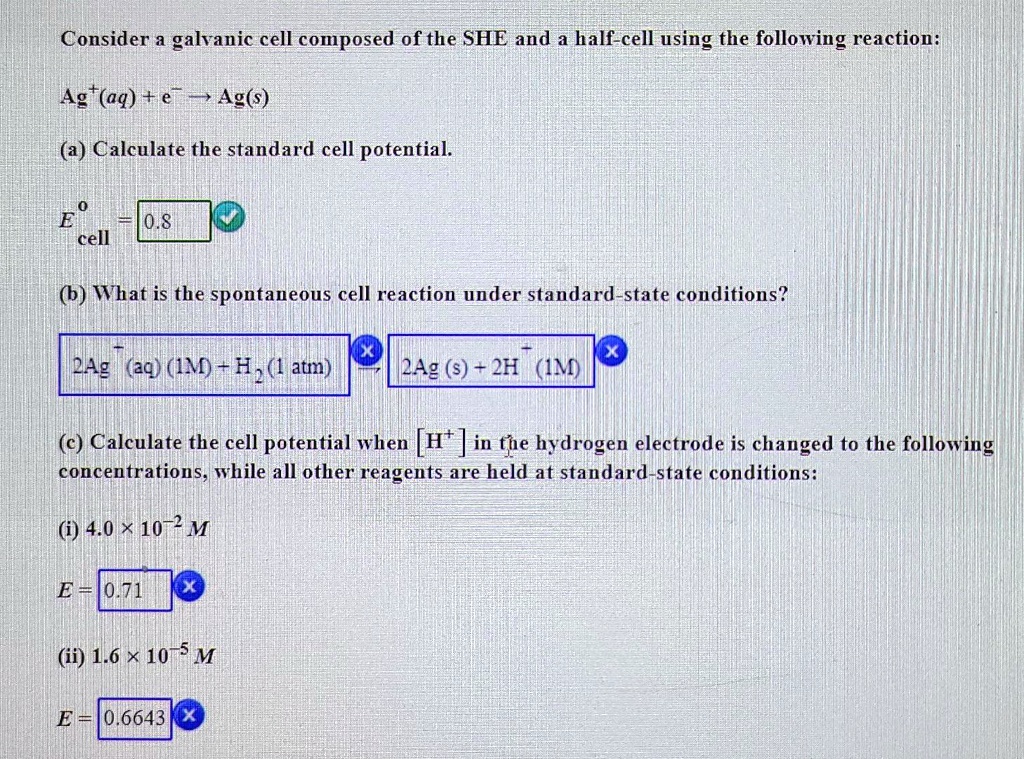 SOLVED: please neat work. Consider a galvanic cell composed of the SHE ...