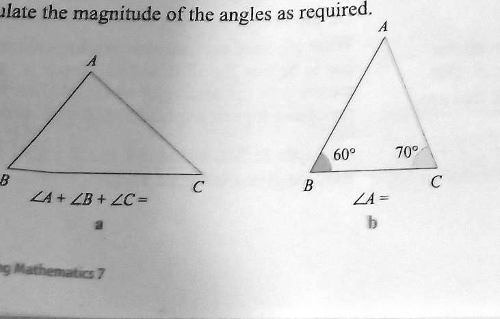 SOLVED: 'calculate the magnitude of the angles as required' SOLVED: 'calculate the magnitude of the angles as required'