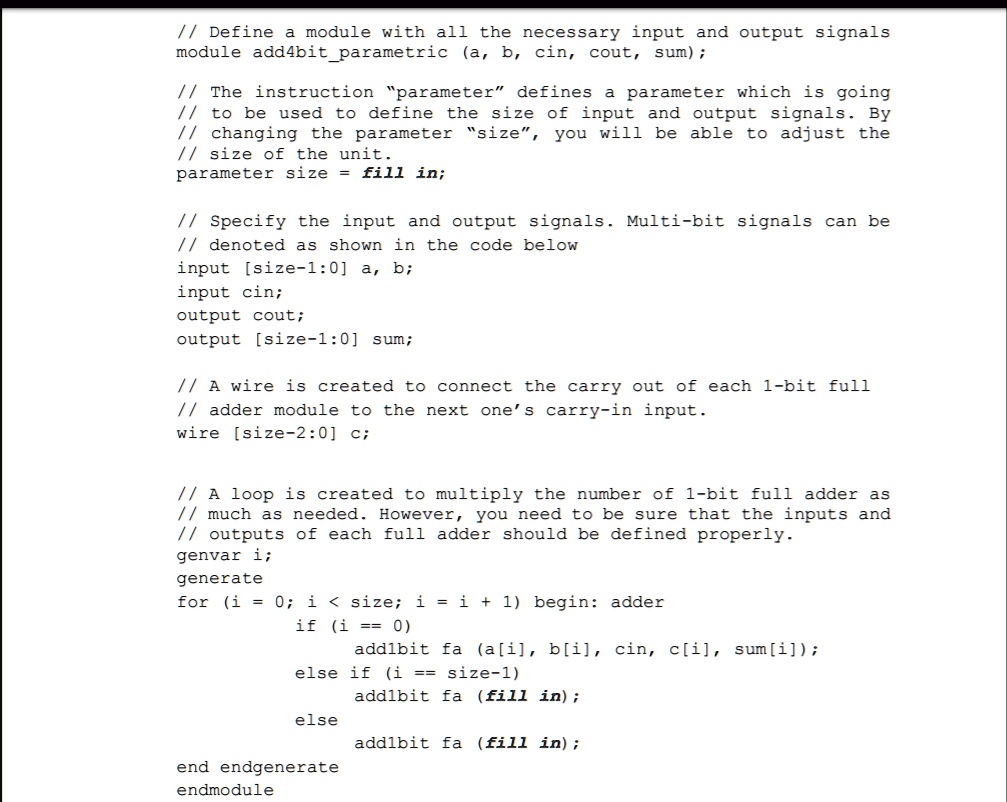 Solved “` Define A Module With All The Necessary Input And Output 9564