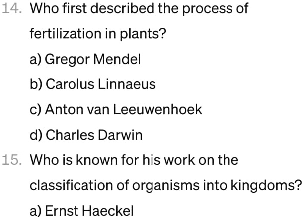 biology who first described the process of fertilization in plants a ...
