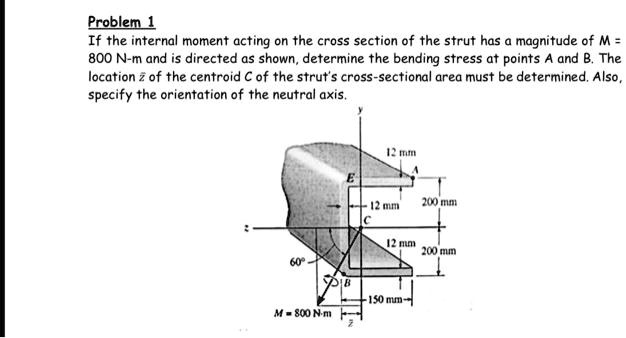 problen 1 if the internal moment acting on the cross section of the ...
