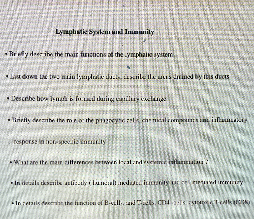 please answer in details and a good explanation thank you lymphatic ...