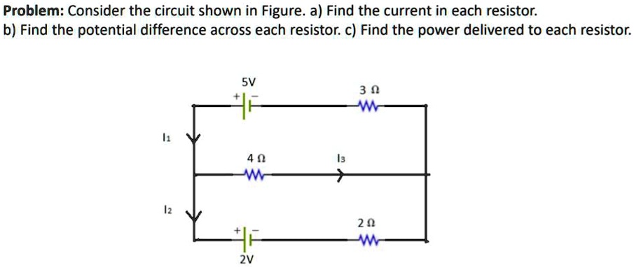 SOLVED: ' Consider the circuit shown in Figure. a) Find the current in each resistor. b) Find ...