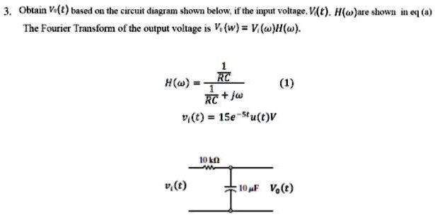3. Obtain Vo(t) based on the circuit diagram shown below, if the input voltage, Vi(t), H(ω) are ...