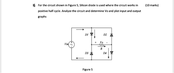 SOLVED: For the circuit shown in Figure 5,Silicon diode is used where the circuit works in (10 ...