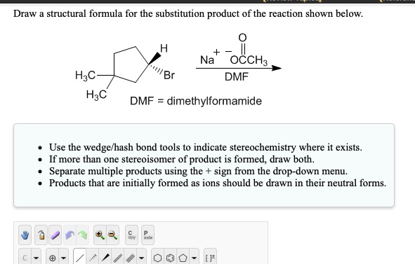 draw structural formula for the substitution product of the reaction ...