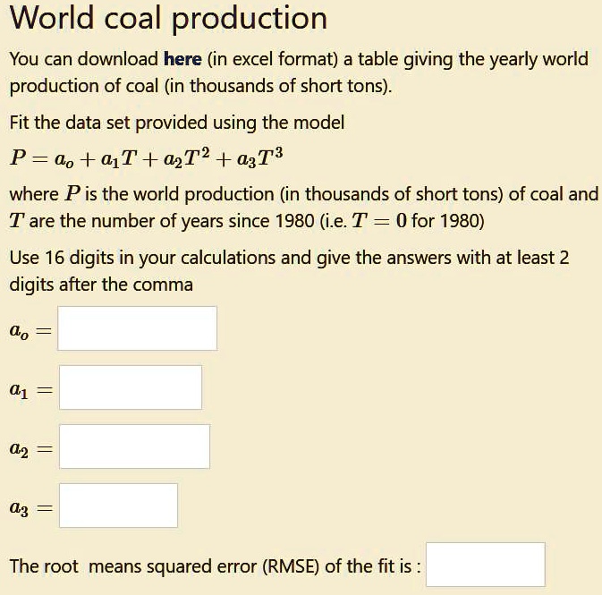 world coal production you can download here in excel format a table ...