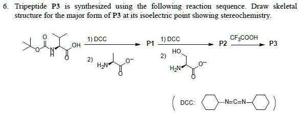 Tripeptide p3 synthesized using the following reaction...