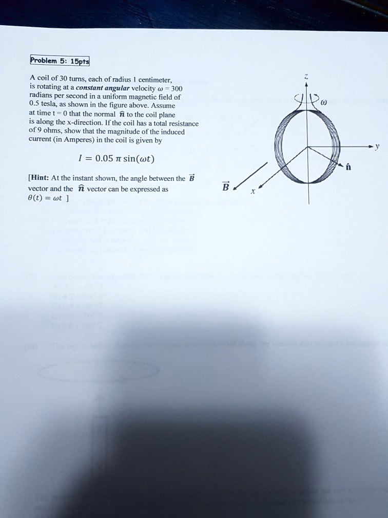 problem 5 15pt3 coil of 30 tumns each of radius centimeter is rotating at constant angular ...