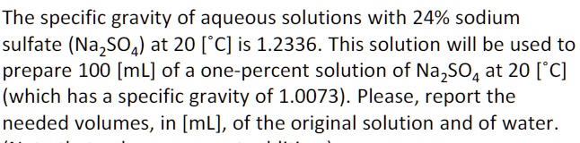 the specific gravity of aqueous solutions with 24 sodium sulfate naso4 ...
