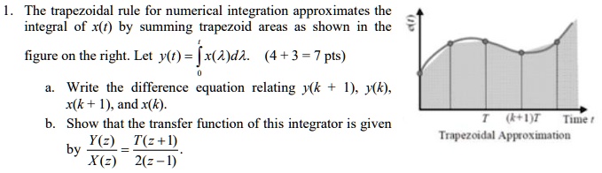 1. The trapezoidal rule for numerical integration approximates the ...