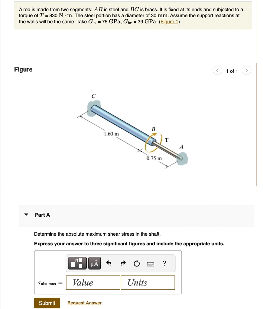 a rod is made from two segments ab is steel and bc is brass it is fixed at its ends and ...