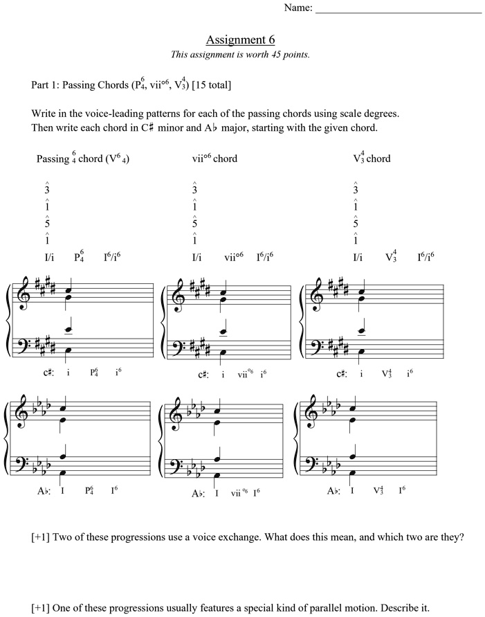 part 1 passing chords p64 vii6 v43 whats the voice leading patterns for ...