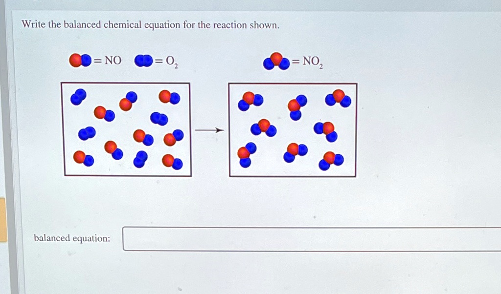 'Write the balanced chemical equation for the reaction shown. NO NOz ...
