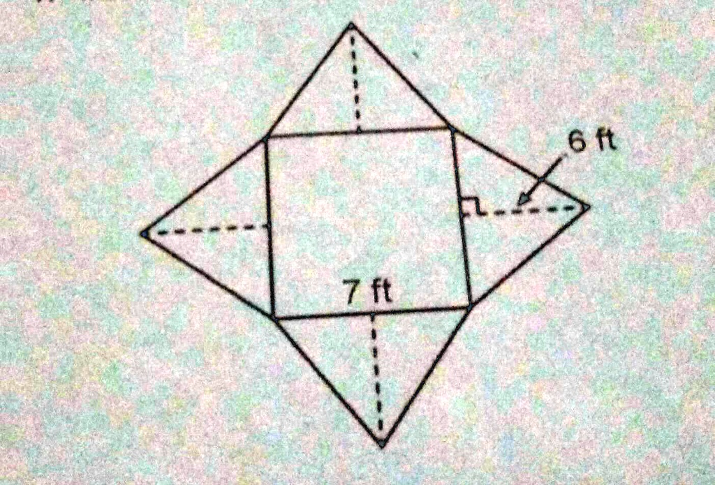 SOLVED: 'The net of a square pyramid and its dimensions are shown. What ...