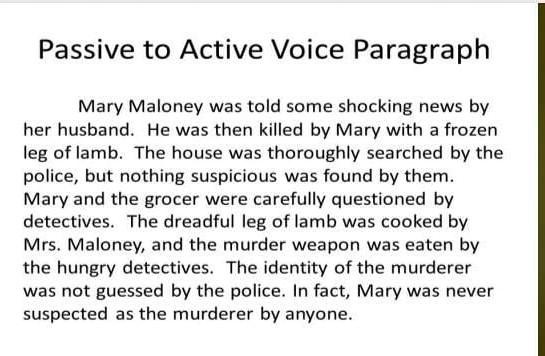 Change into active voicefull paragraph passive to active...