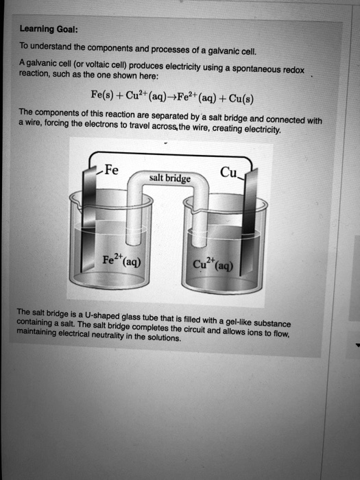 learning goal to understand the components and processes of a galvanic ...