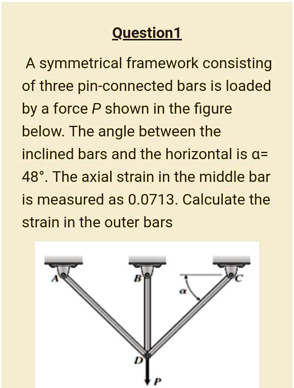 Question 1 A symmetrical framework consisting of three pin-connected ...