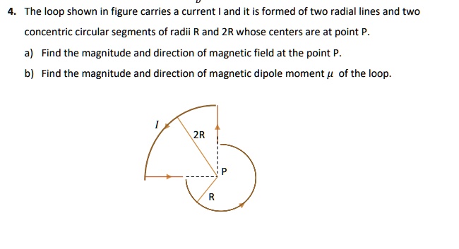 4. The loop shown in figure carries a current I and it is formed of two radial lines and two ...
