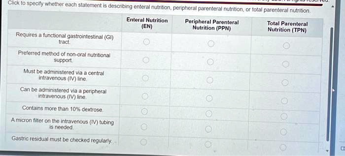 texts click to specify whether each statement is describing enteral ...