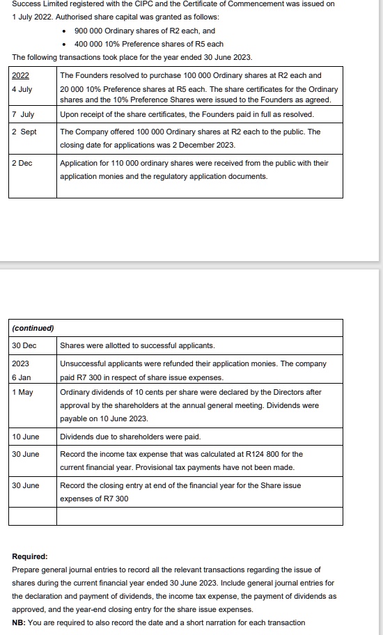 SOLVED: Prepare general journal entries to record all the relevant ...