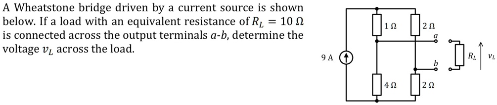 A Wheatstone bridge driven by a current source is shown below. If a ...