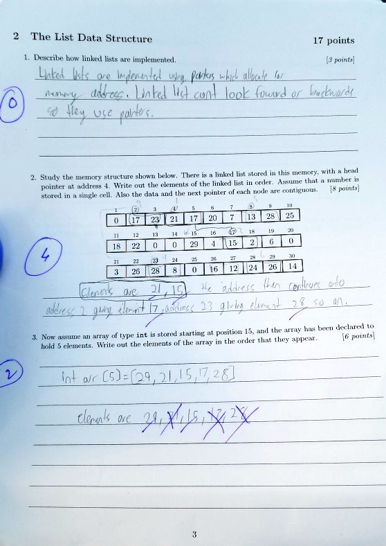 SOLVED: 2 The List Data Structure 17 points 1. Describe how linked lists are implemented [3 ...
