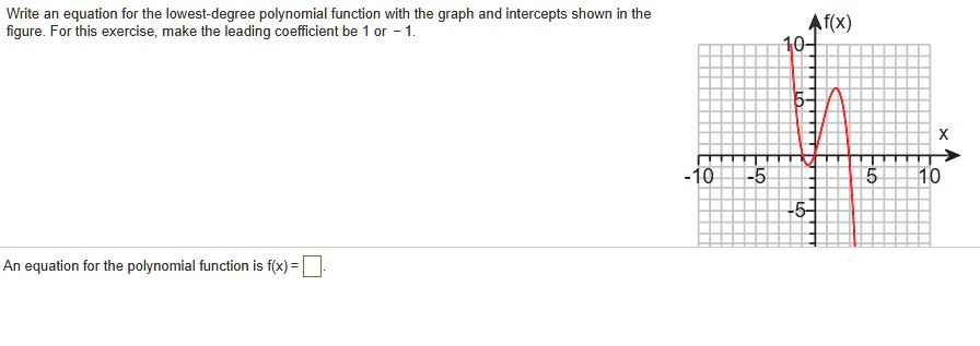SOLVED: Write an equation for the lowest-degree polynomial function ...