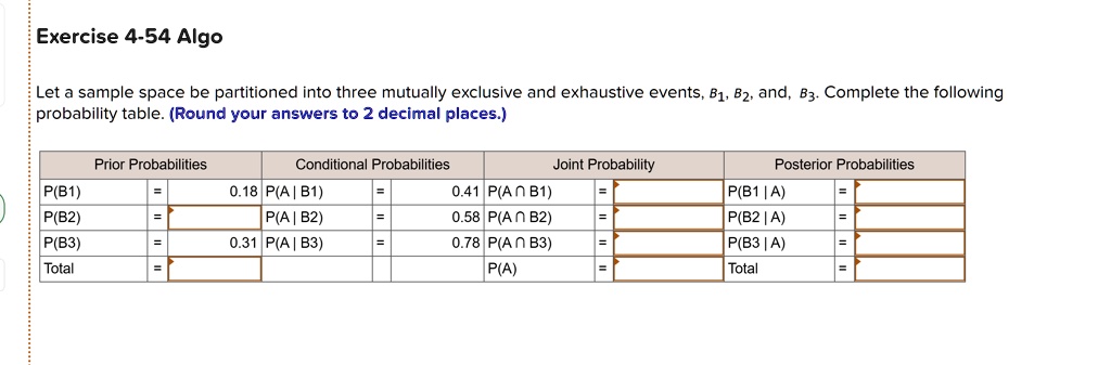 exercise 4 54 algo let sample space be partitioned into three mutually ...