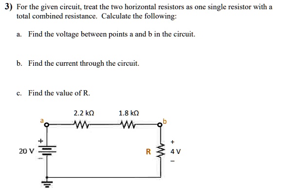 SOLVED: 3) For the given circuit, treat the two horizontal resistors as one single resistor with ...