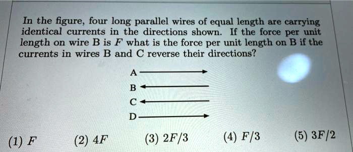 SOLVED: will give like for correct answer. In the figure, four long ...