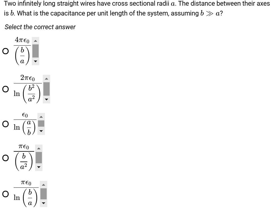 Two infinitely long straight wires have cross sectional...