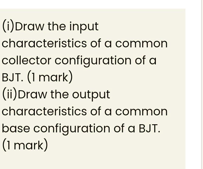 SOLVED: i. Draw the input characteristics of a common collector ...