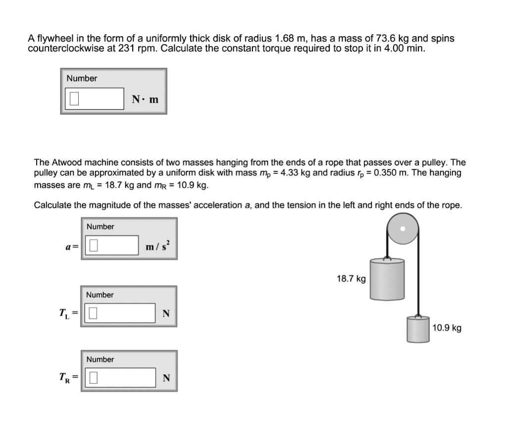SOLVED:A flywheel in the form of a uniformly thick disk of radius 1.68 ...