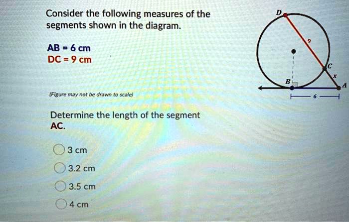 SOLVED: Consider the following measures of the segments shown in the ...