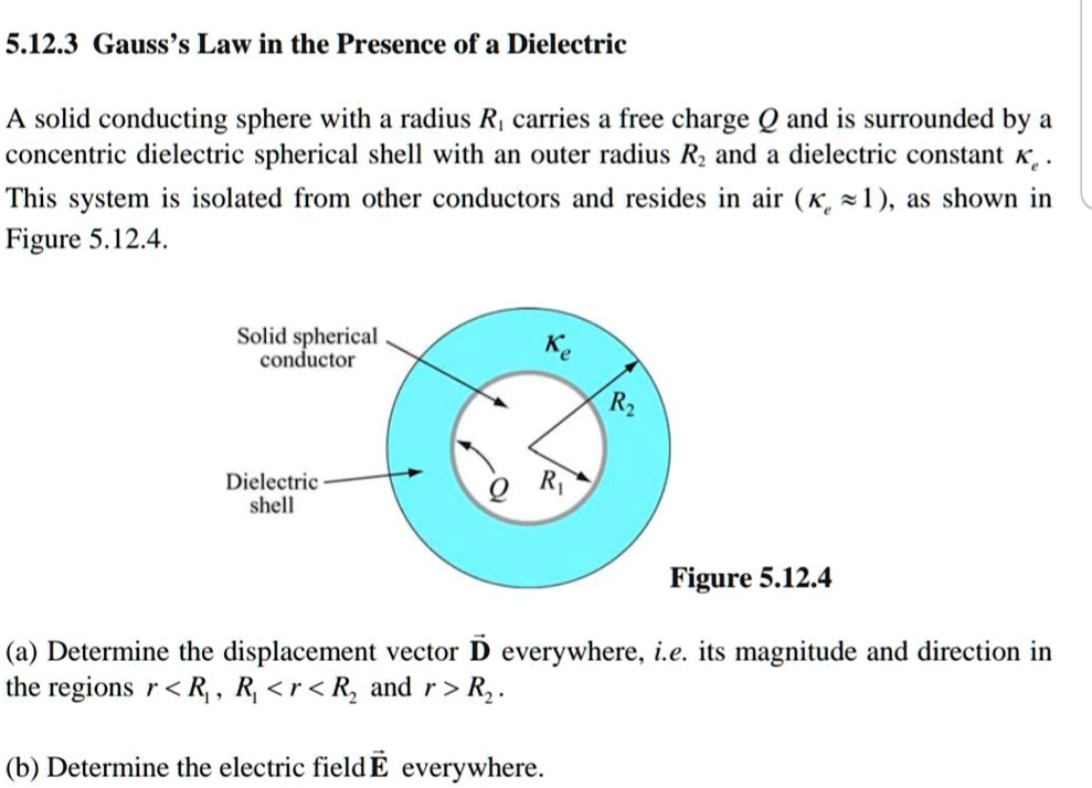 gausss law in the presence of a dielectric a solid conducting sphere with a radius r1 carries a ...