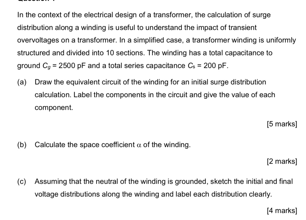 SOLVED: In the context of the electrical design of a transformer, the ...