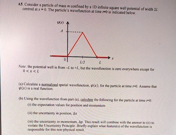 Solved A5 Consider A Particle Of Mass M Confined By An Infinite Square Well Potential Of Width 