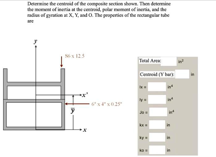SOLVED: Determine the centroid of the composite section shown. Then ...
