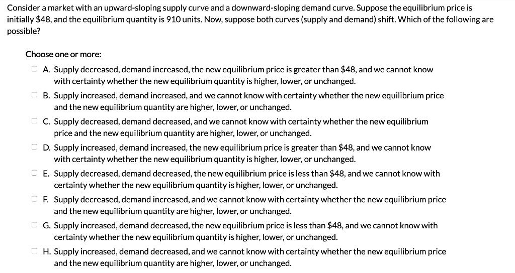 SOLVED: Consider a market with an upward-sloping supply curve and a ...