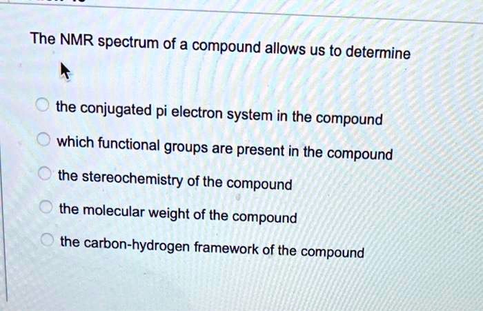 The NMR spectrum of a compound allows us to determine the conjugated pi ...