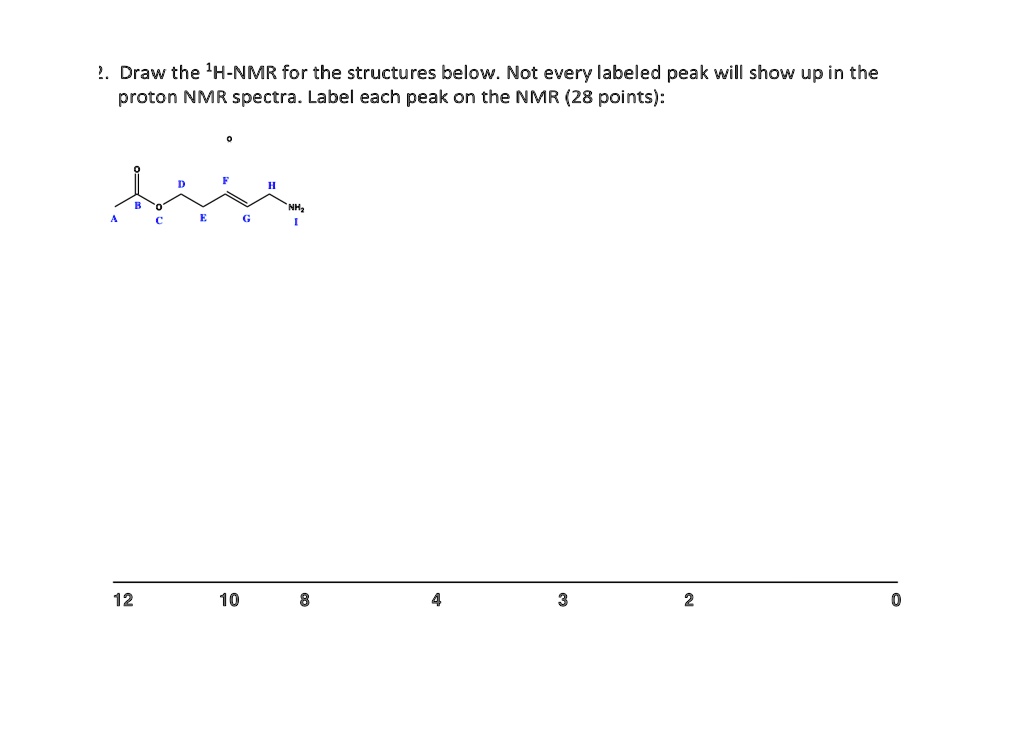 draw the ih nmr for the structures below not every labeled peak will ...