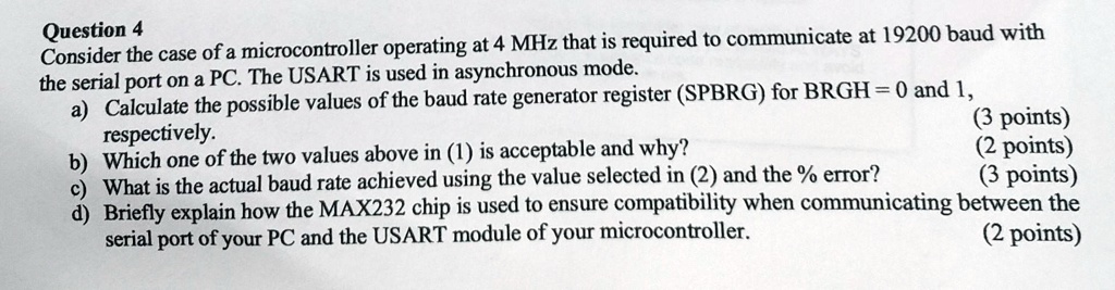 SOLVED: Consider the case of a microcontroller operating at 4 MHz that ...